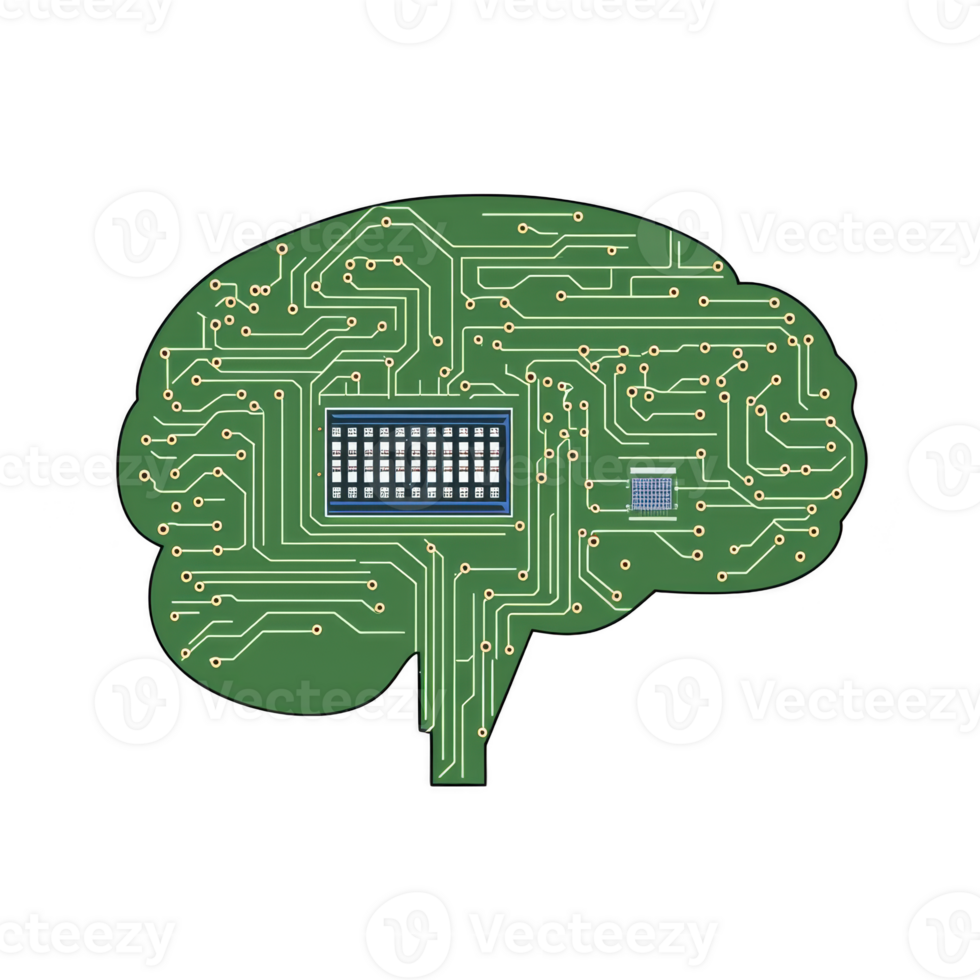 Digital Illustration Of Brain Shaped Circuit Board Symbolizing Artificial Intelligence And