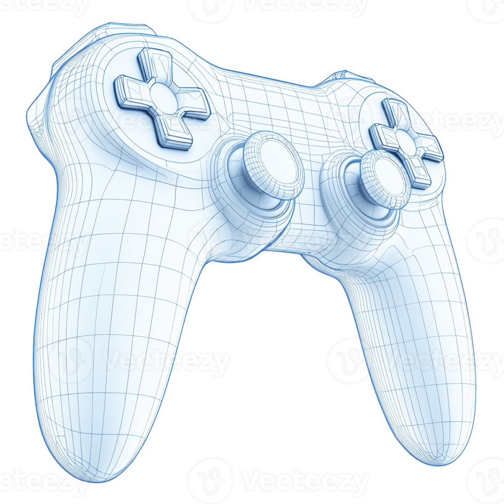 3D wireframe model of game controller showcases intricate design ...