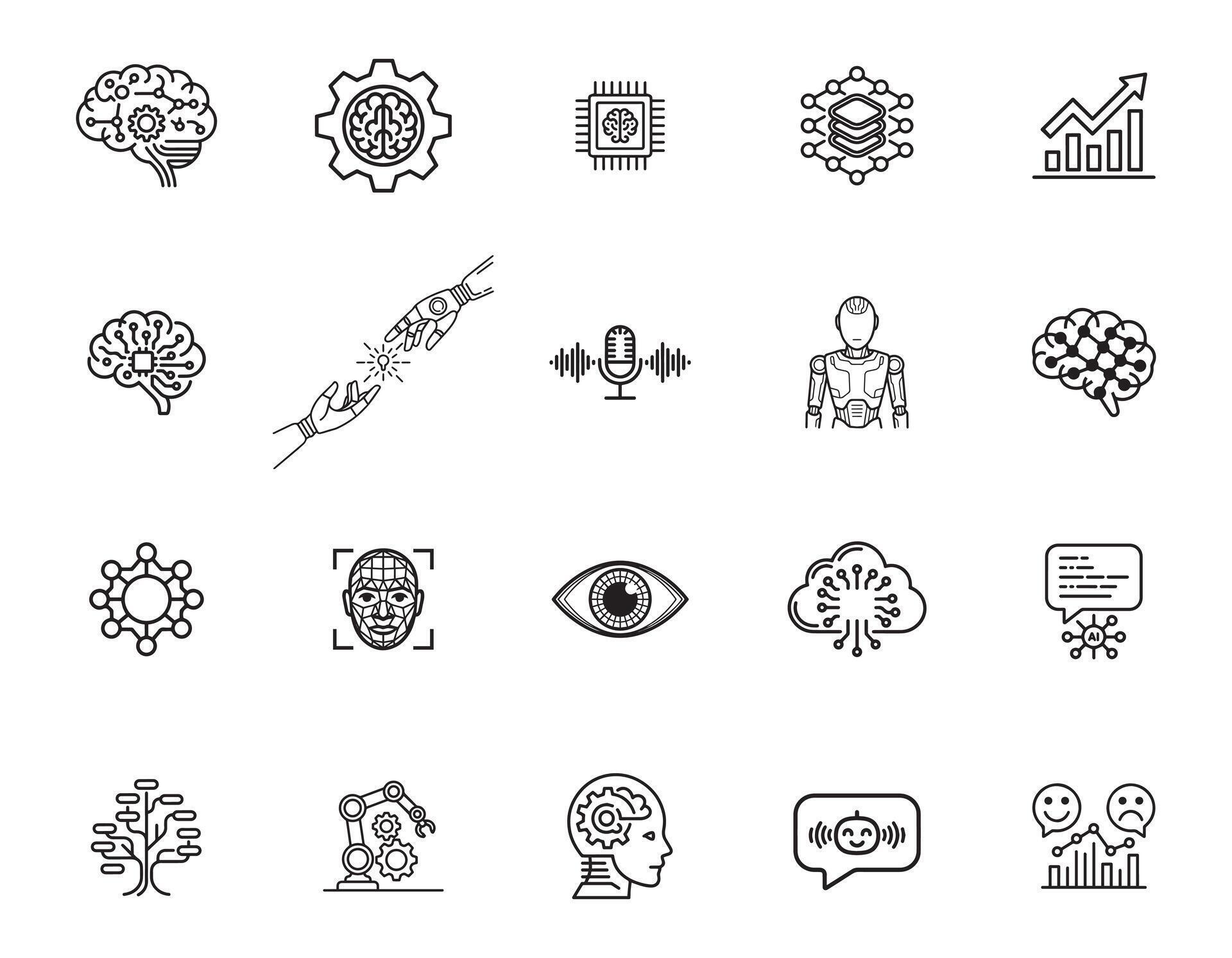 Minimalist Artificial Intelligence Icons Collection 60700744 Vector Art at Vecteezy