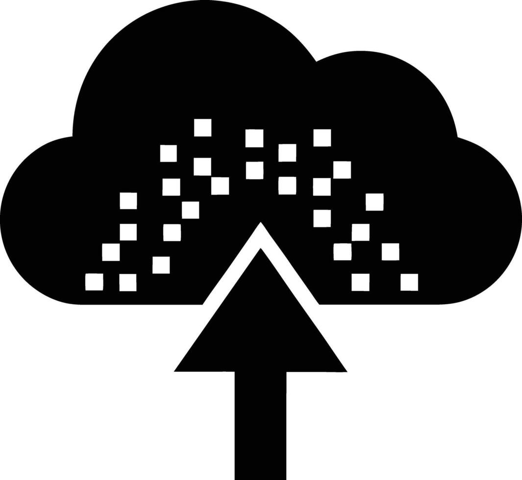 Cloud Computing Data Upload Icon Black and White 60704301 Vector Art at ...