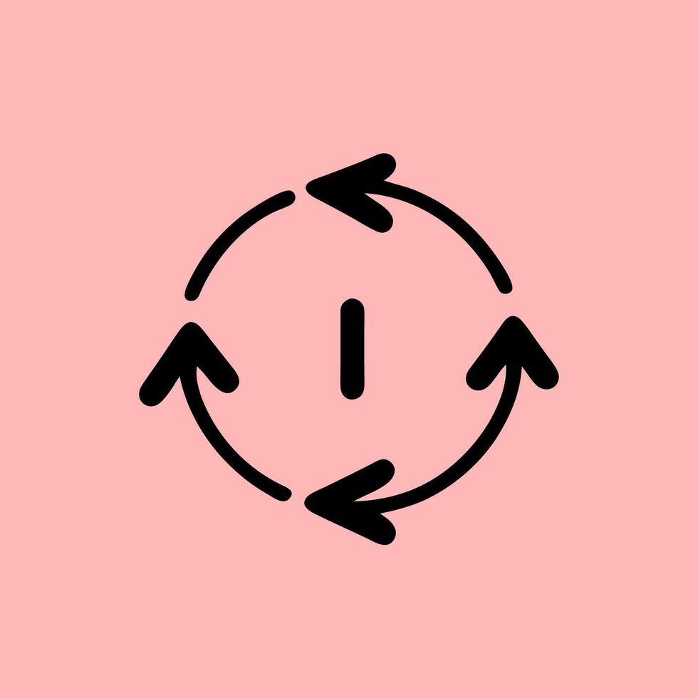 Time Cycle Icon Circular Arrow And Clock Symbol 60705134 Vector Art At