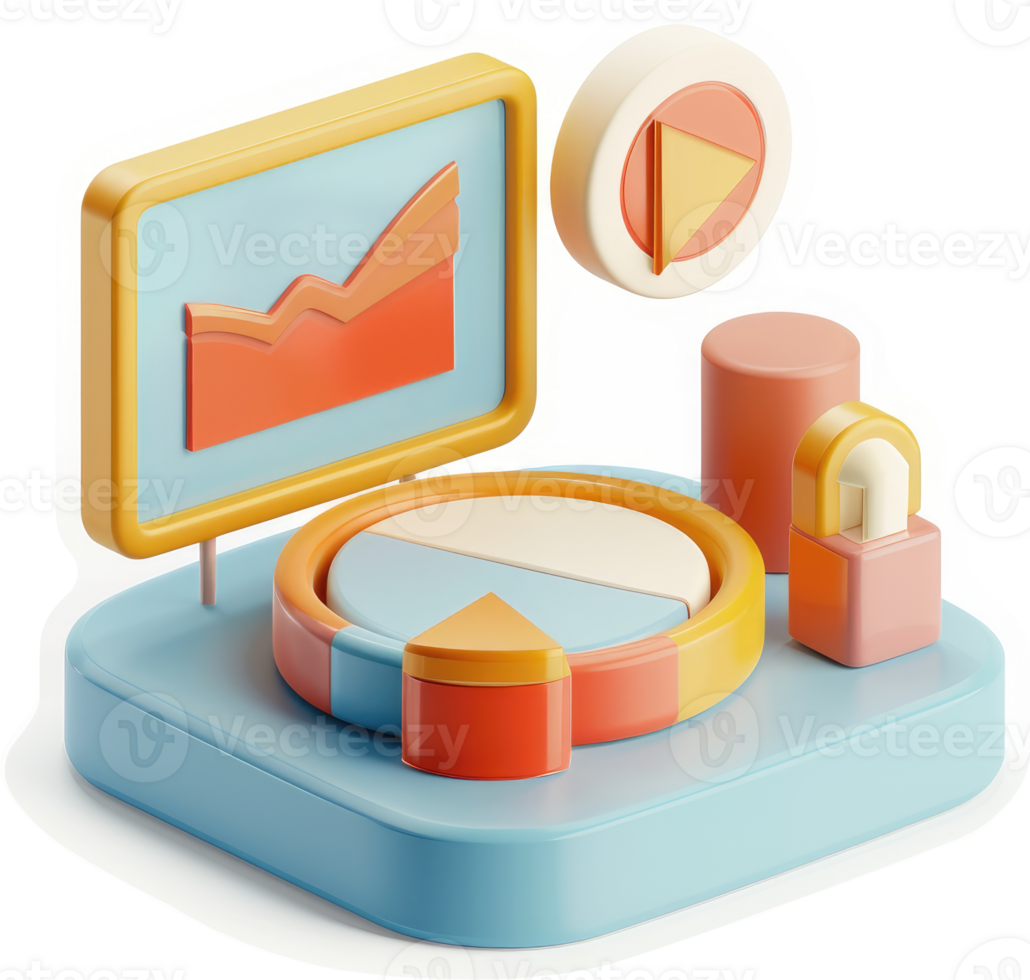 Colorful Data Visualization Representing Various Analytics Metrics