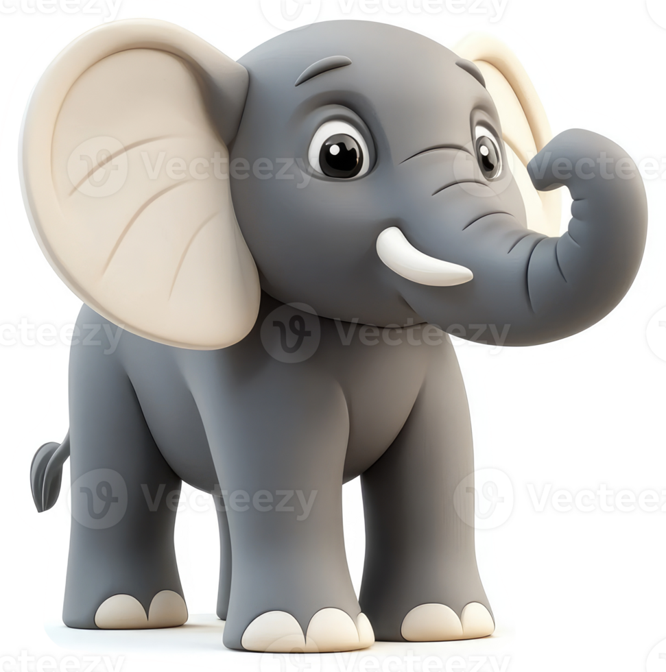 Cheerful cartoon elephant illustration. 60730211 PNG