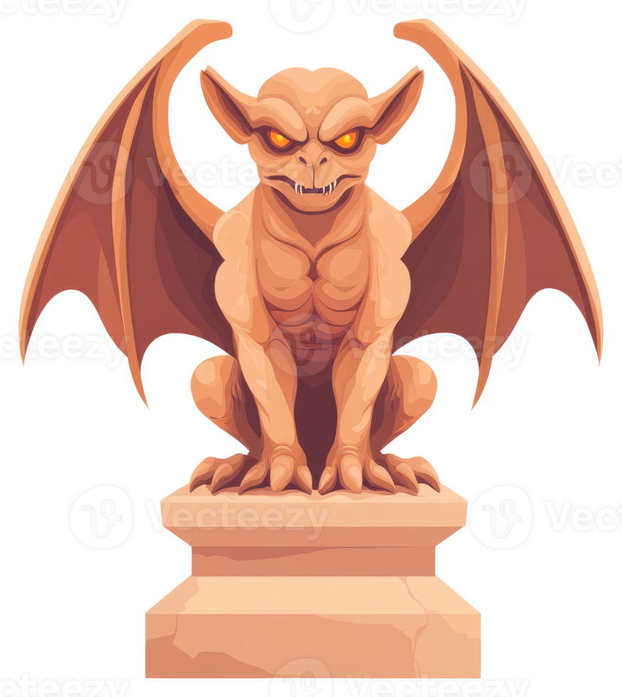 A ferocious gargoyle perched atop a stone pedestal. 60763701 PNG A ferocious gargoyle perched atop a stone pedestal. 60763701 PNG