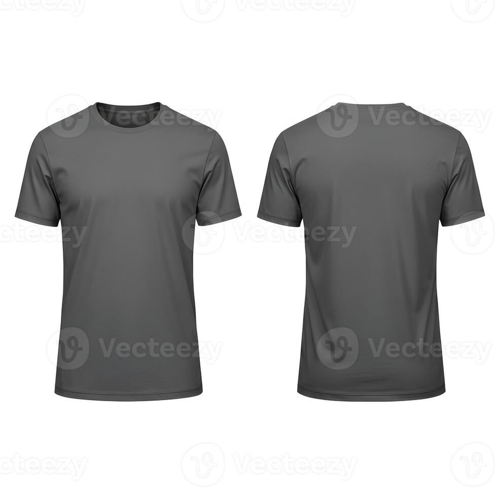 Front And Back View of Dark Gray T-Shirts for Design Mockup 60770557 ...
