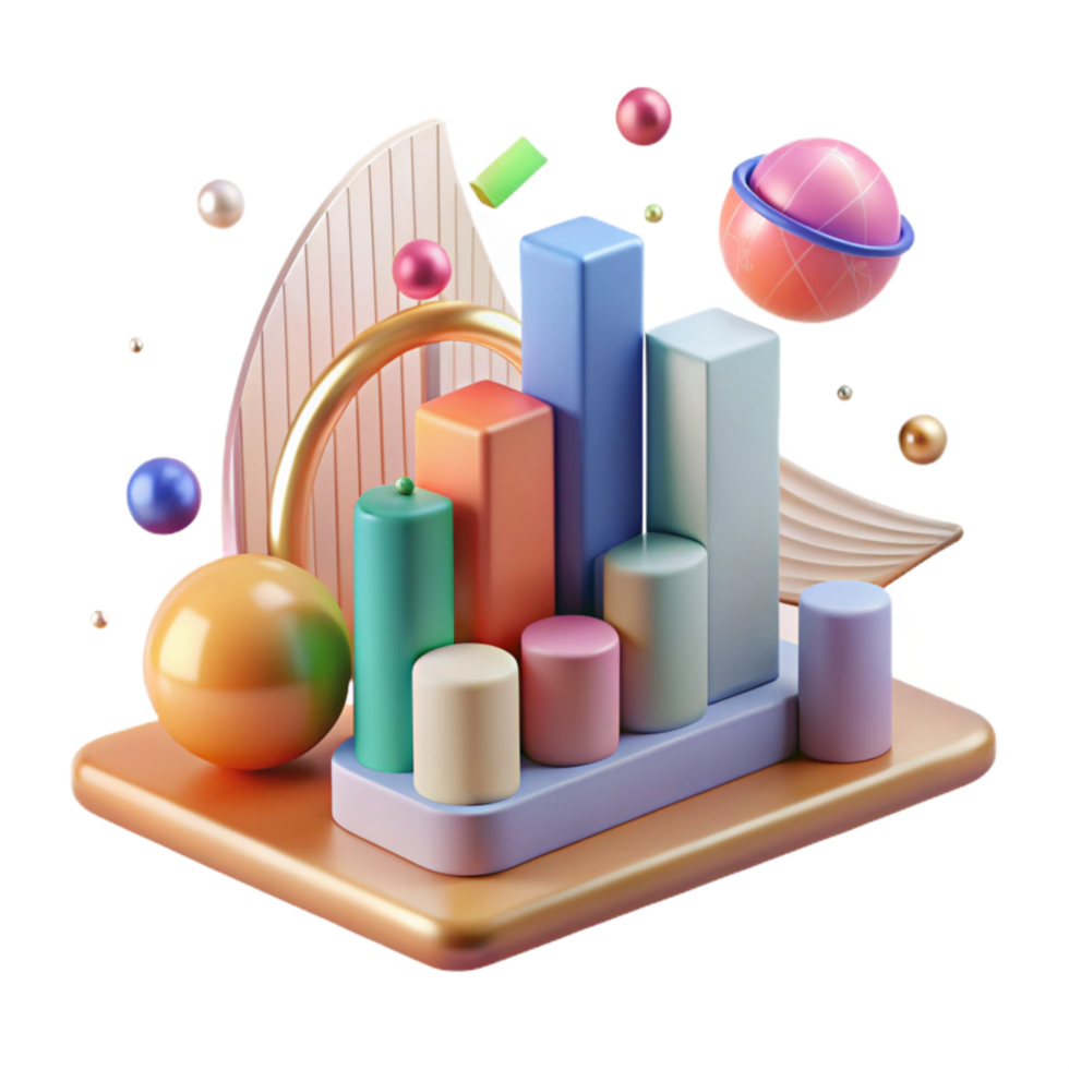 Beautiful Modern Bar Graph Showing Environmental Data Isolated Element