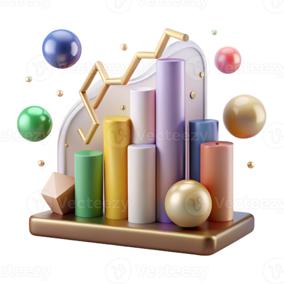 Stunning Creative Bar Graph Showing Environmental Data Isolated Element
