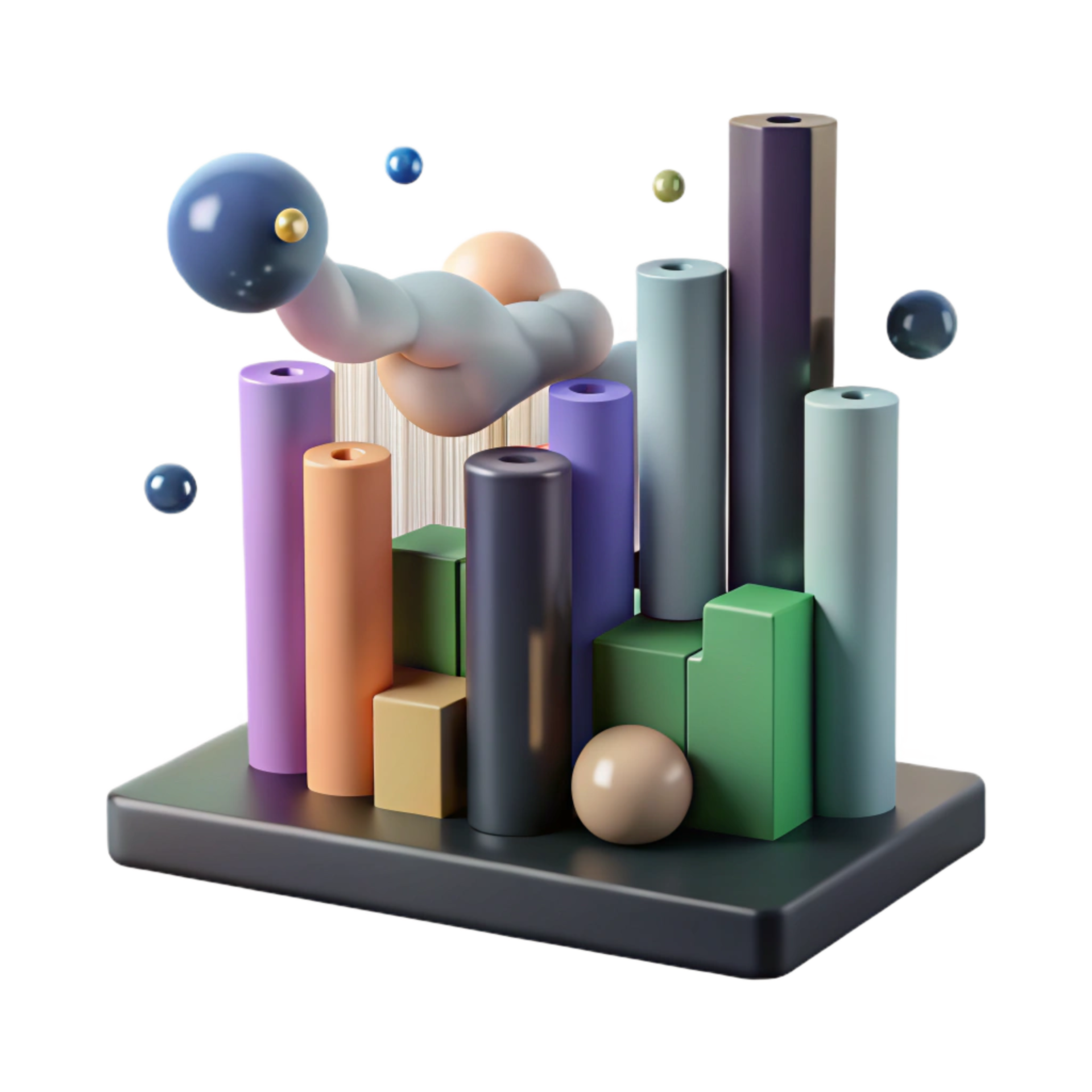 Vibrant Traditional Bar Graph Showing Pollution Levels Isolated Cutout
