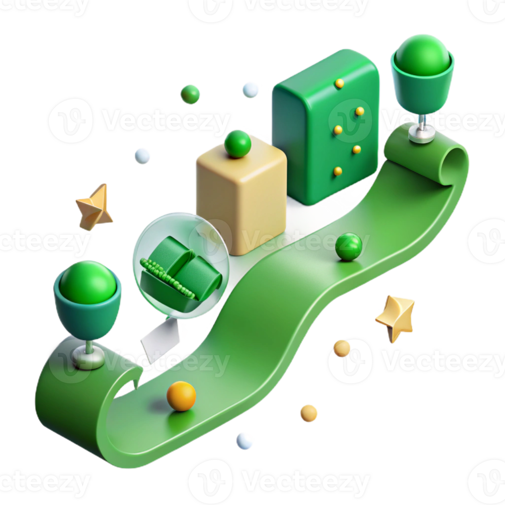 beautiful minimalist Green Technology Development Timeline Transparent Background with Milestone ...