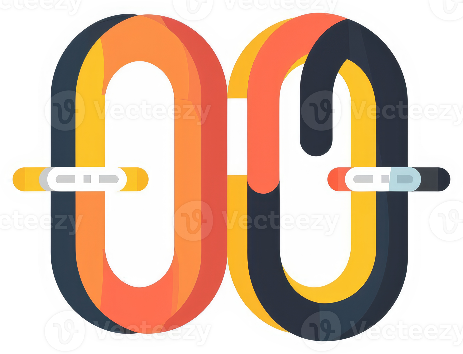 A stylized illustration of interconnected, colorful, linked shapes. 60816882 PNG