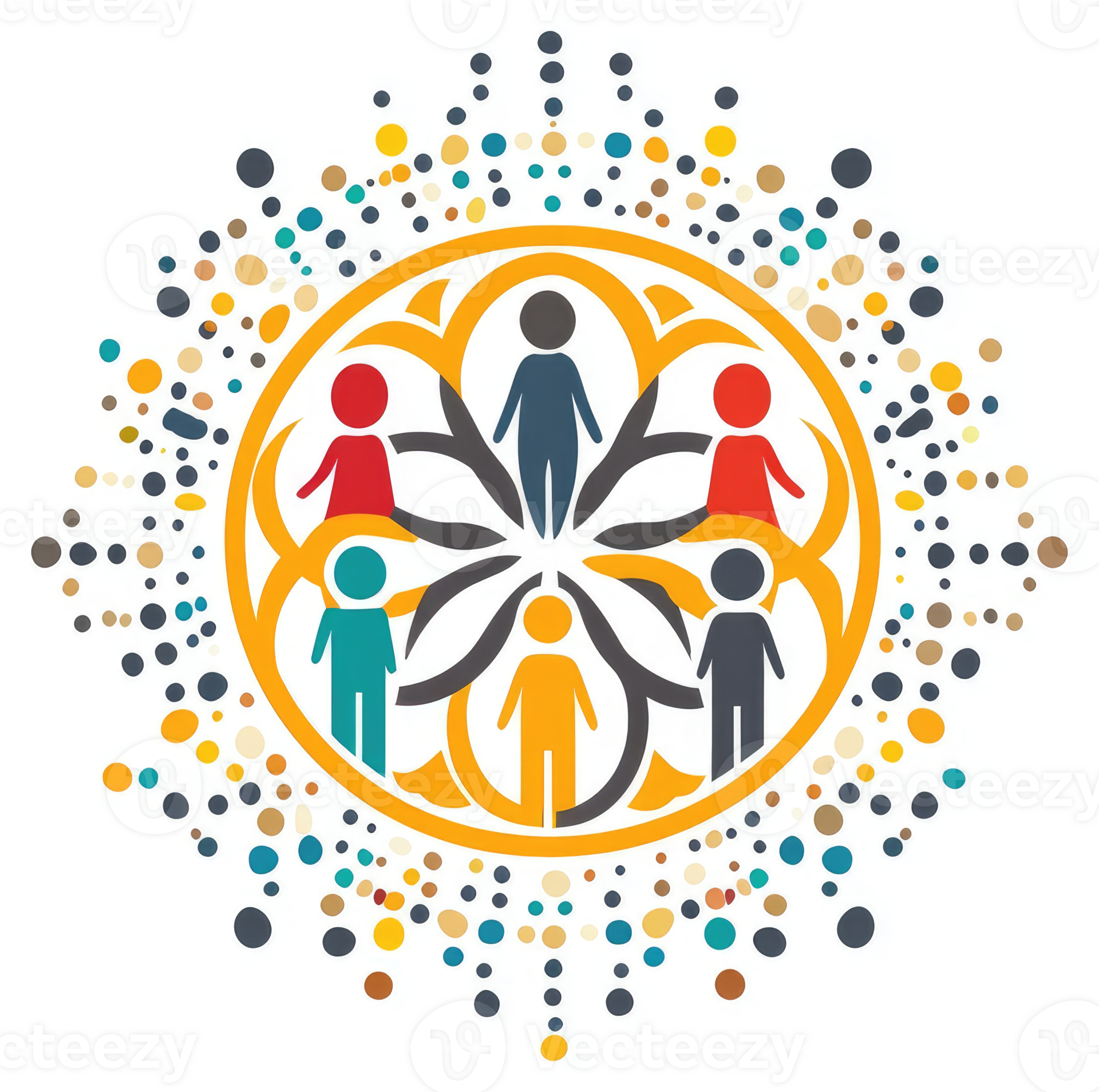 A Colorful Interconnected Community Symbol Of Unity And Support 60818831 Png