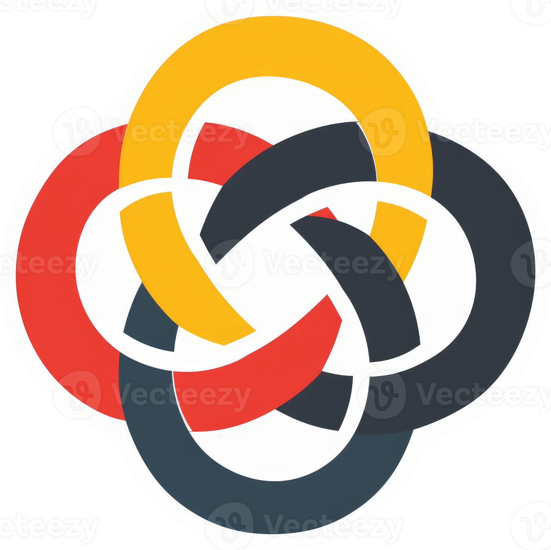 A Colorful Interlocking Circles Design Representing Unity And Collaboration 60819159 Png