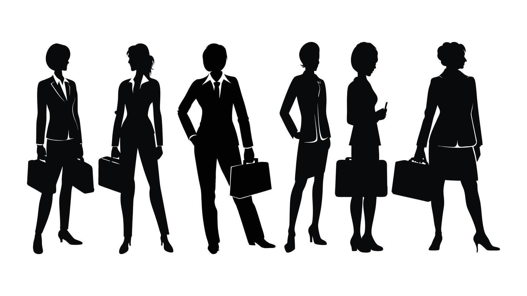Collection of business women silhouette 60843852 Vector Art at Vecteezy