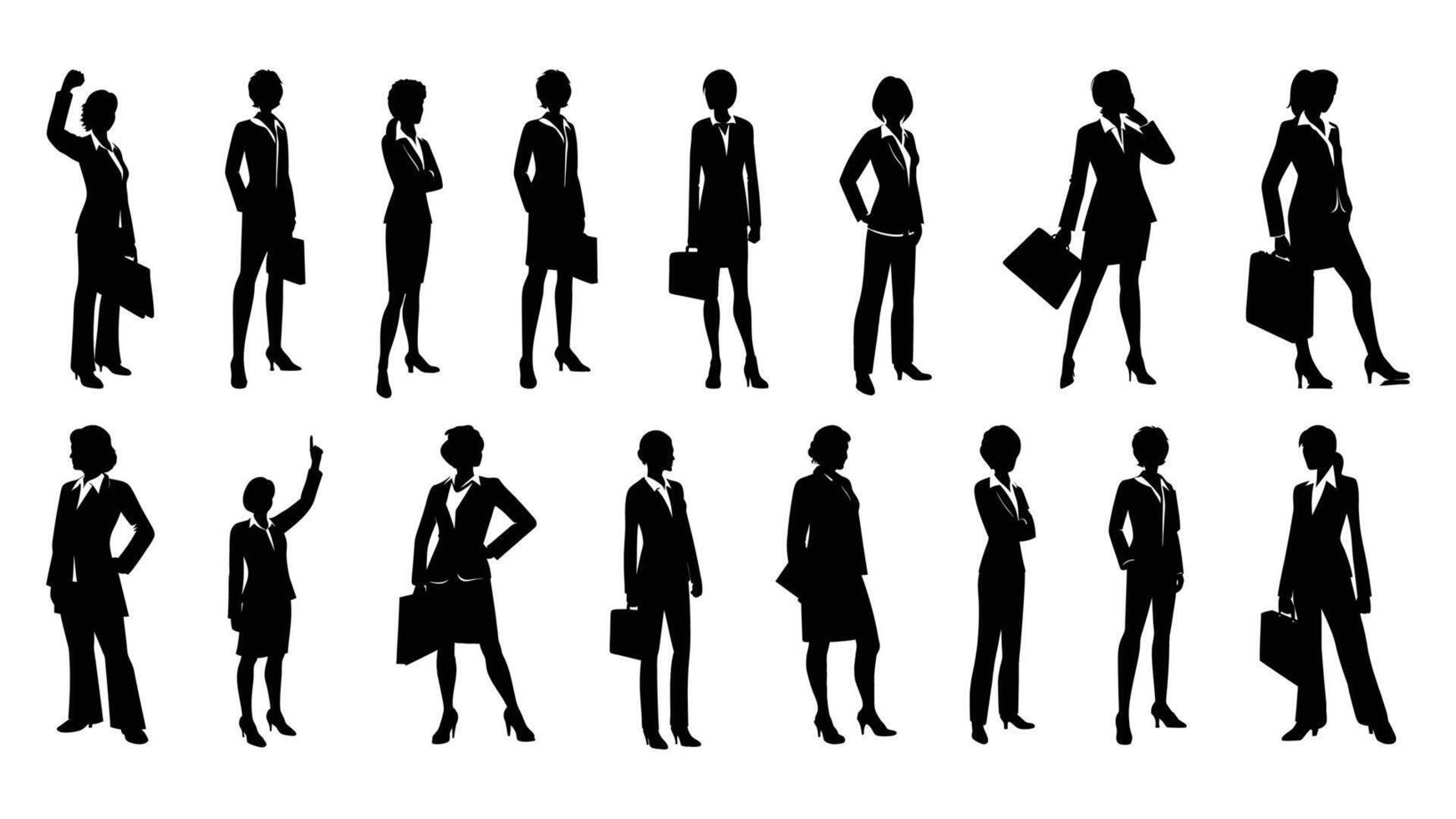 WebCollection of business women silhouette , Set of business people ...