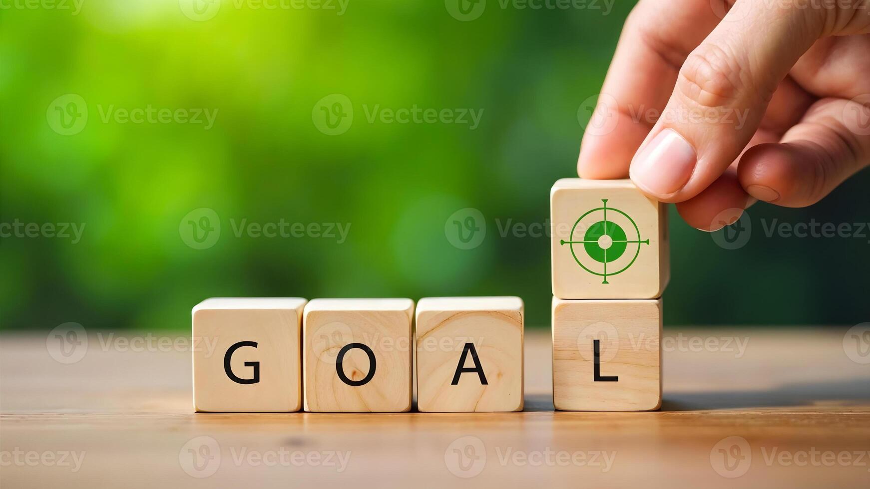 Achieving Goals Wooden Blocks, Target Aim, Success Strategy 61221197 Stock Photo at Vecteezy