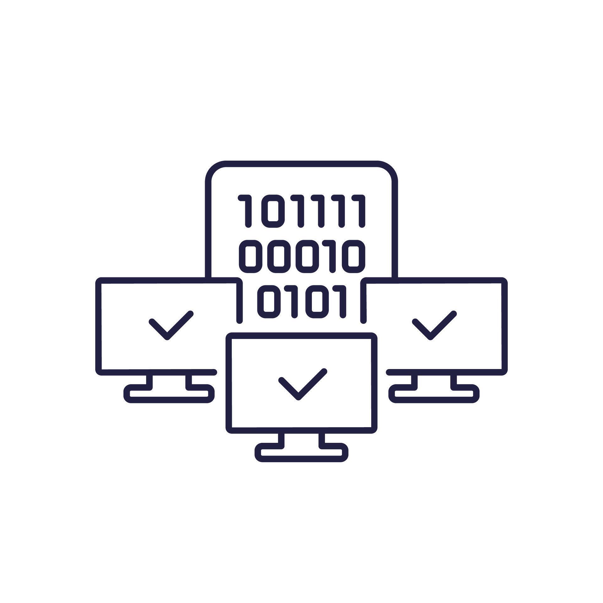 Binary code line icon with computers 61429196 Vector Art at Vecteezy