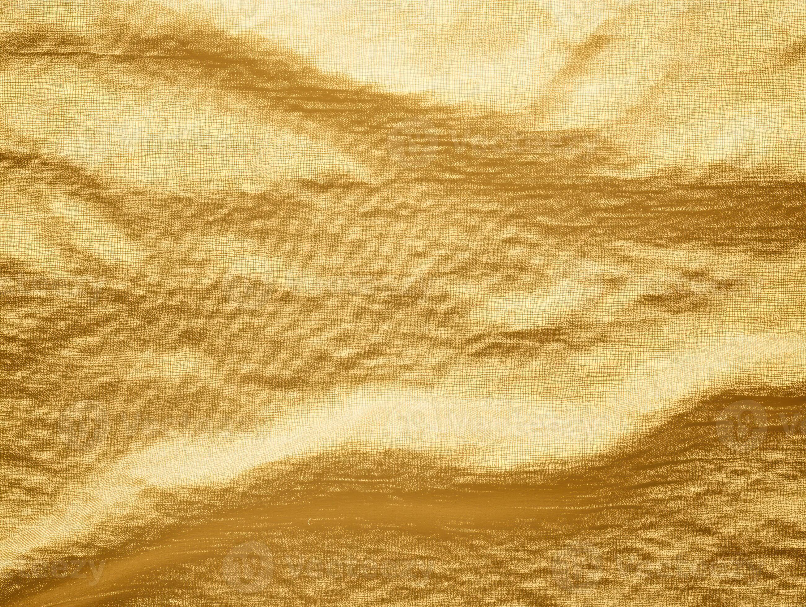 Wrinkled Gold Textured Fabric Background - Abstract Creased Yellow Material Surface for Luxury ...
