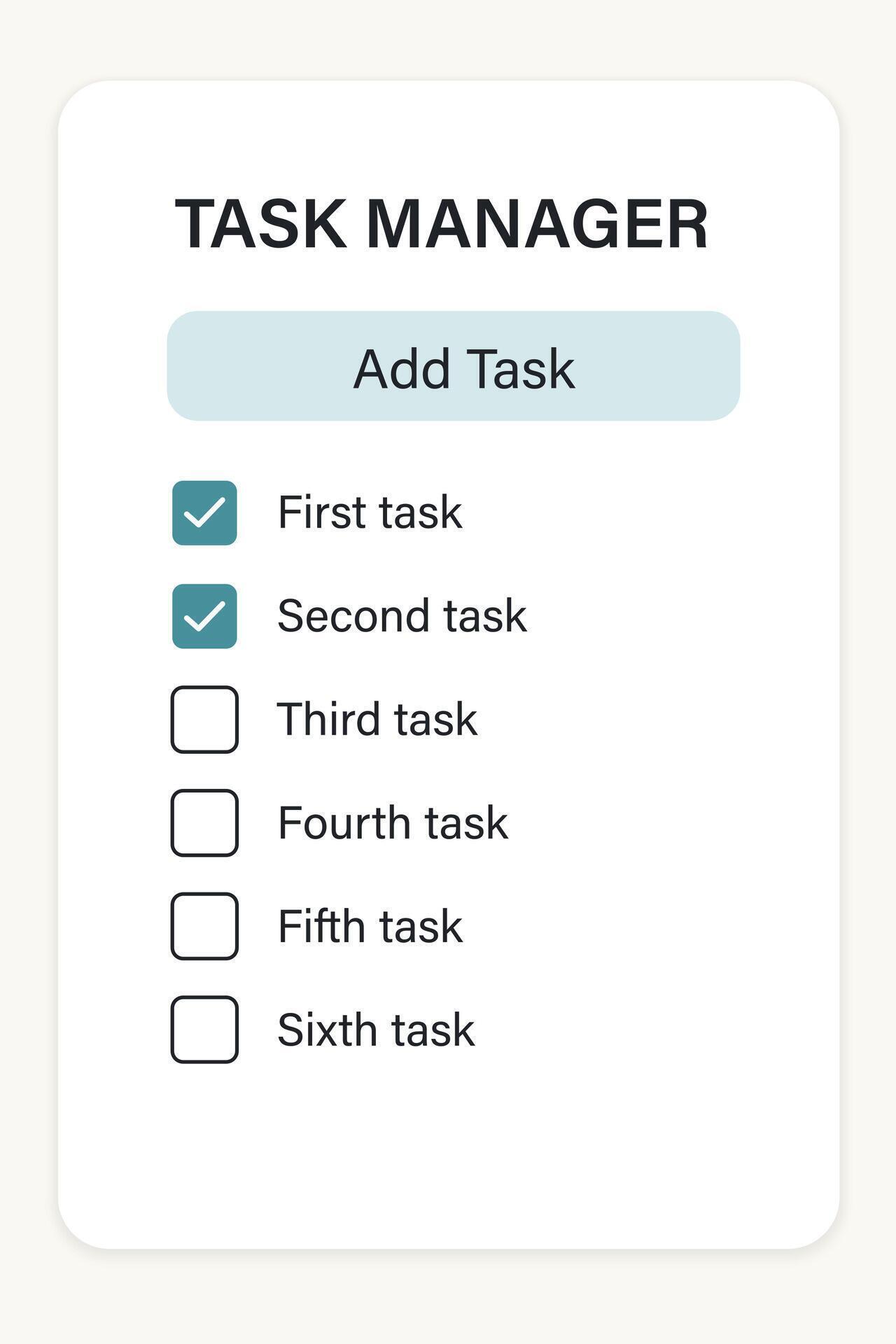 Task Manager App with Checkboxes Interface 61649501 Vector Art at Vecteezy