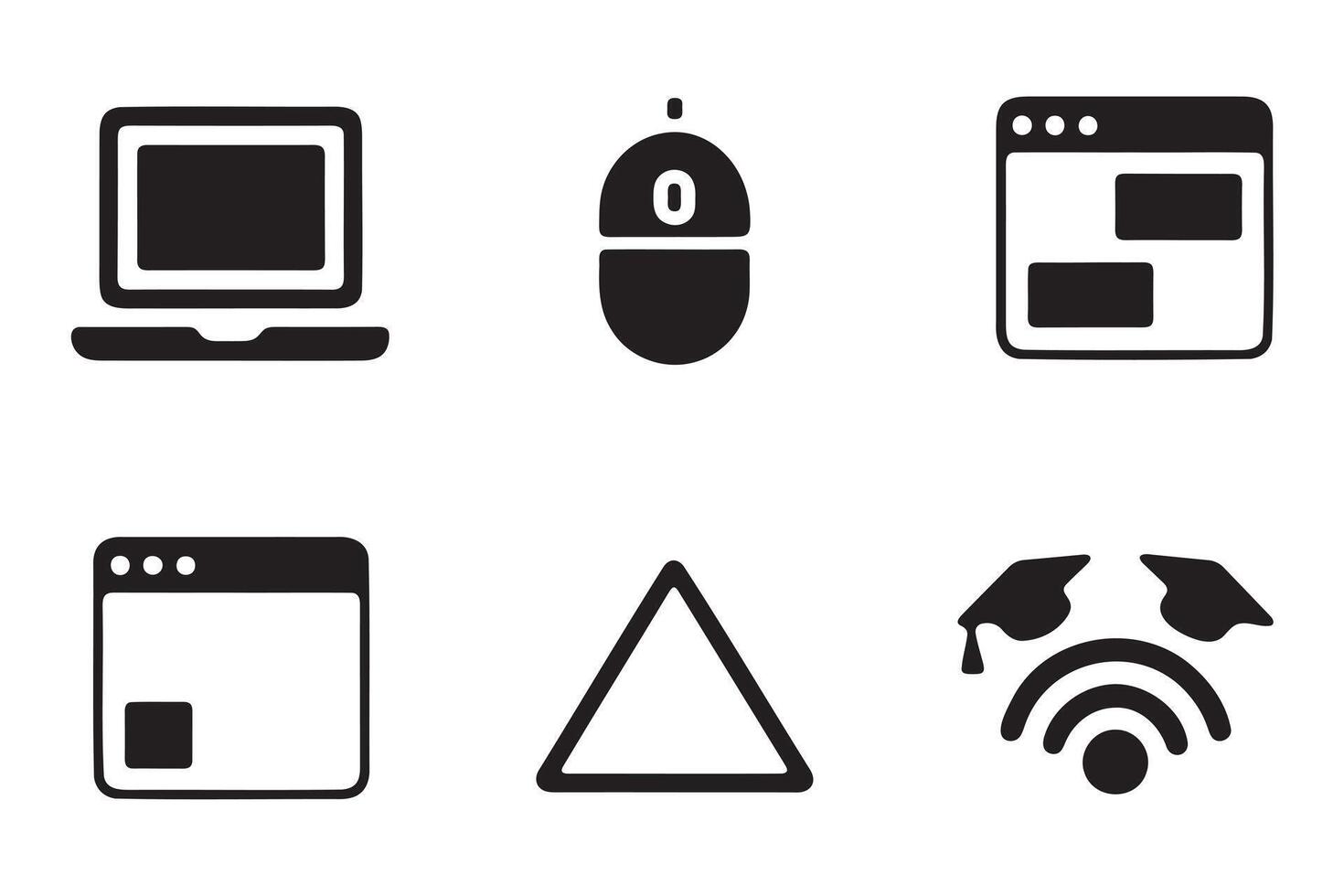 Simple Icons Representing Essential Computing Elements 61711337 Vector ...