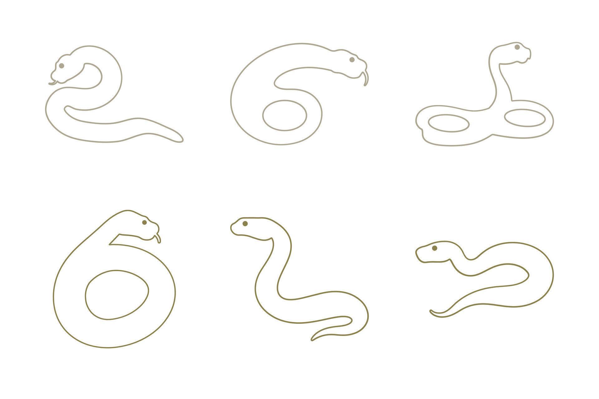 Python Snake Outline Icon Set. Animal Illustration Design 61871163 ...