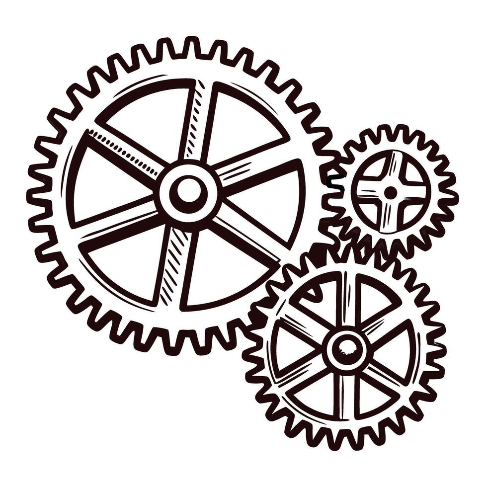 Intricate gear mechanism with interlocking cogs in motion mechanical engineering concept ...
