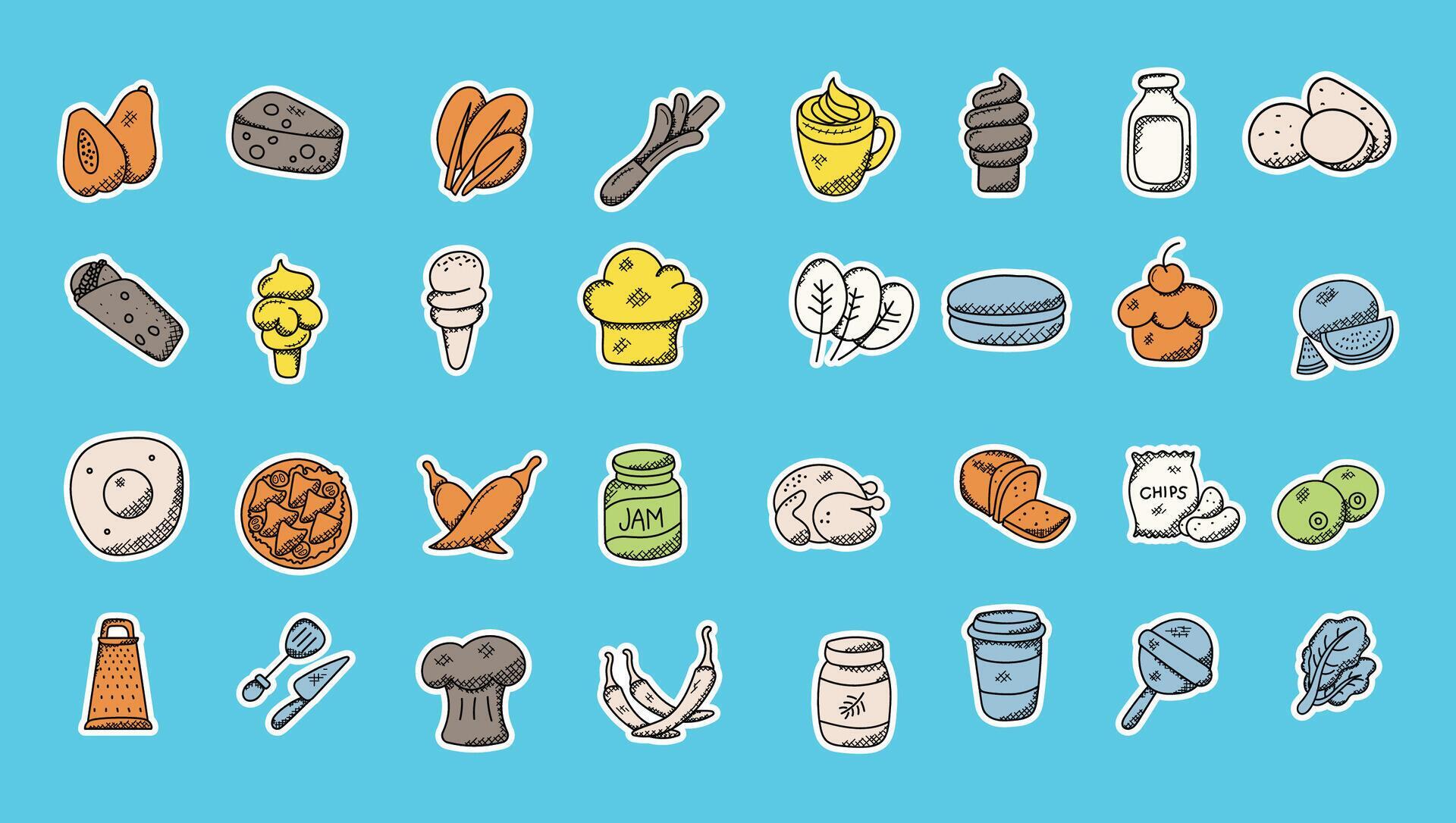 Delicious Food Items For All Meal Times 62078327 Vector Art at Vecteezy