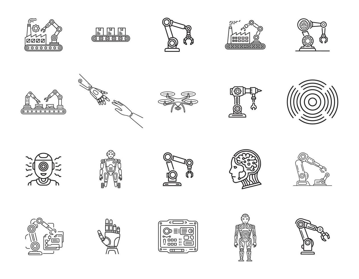 Modern Robot and Automation Process Icons 62079625 Vector Art at Vecteezy