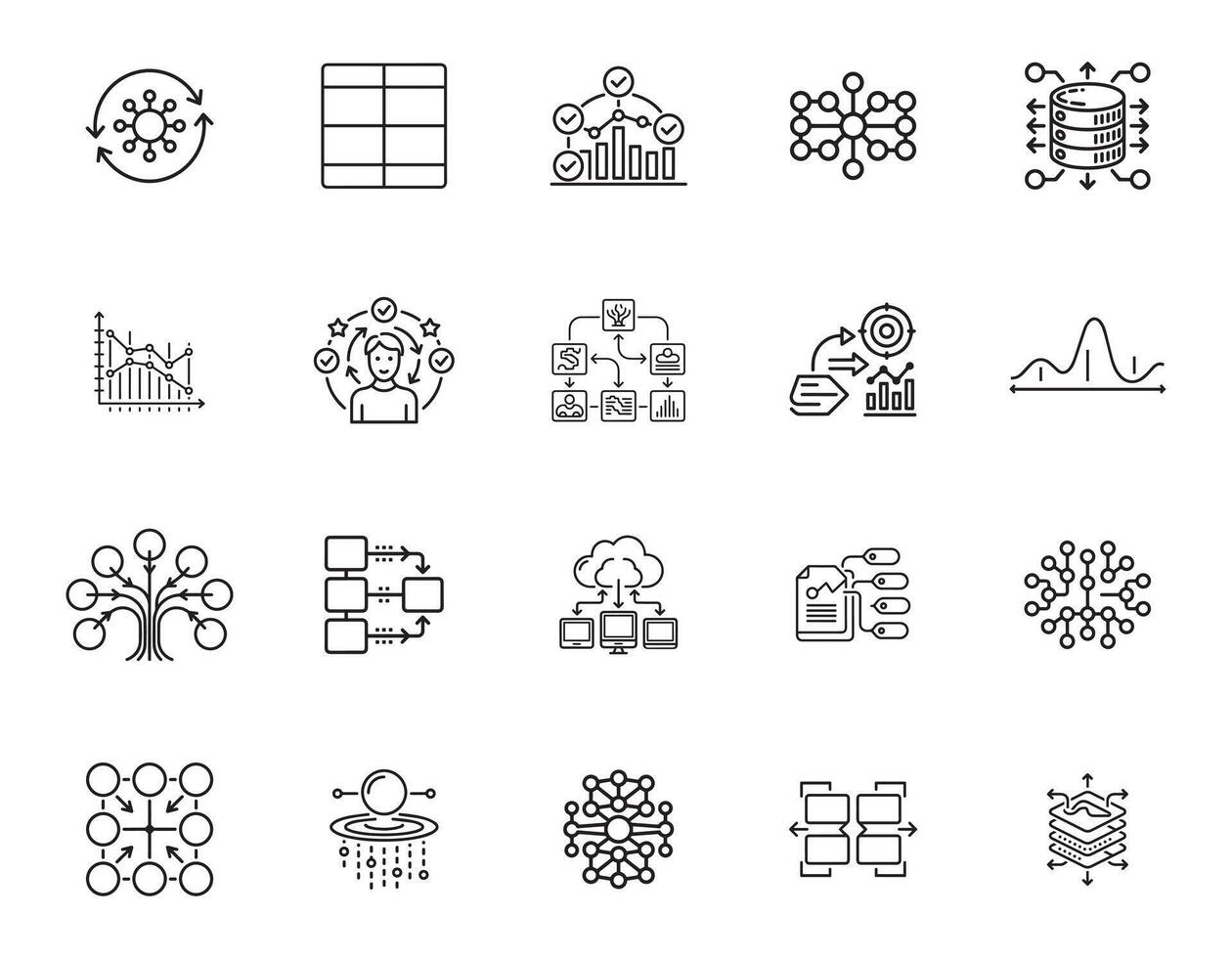 Smart Technology and Machine Learning Icons Set 62079763 Vector Art at ...