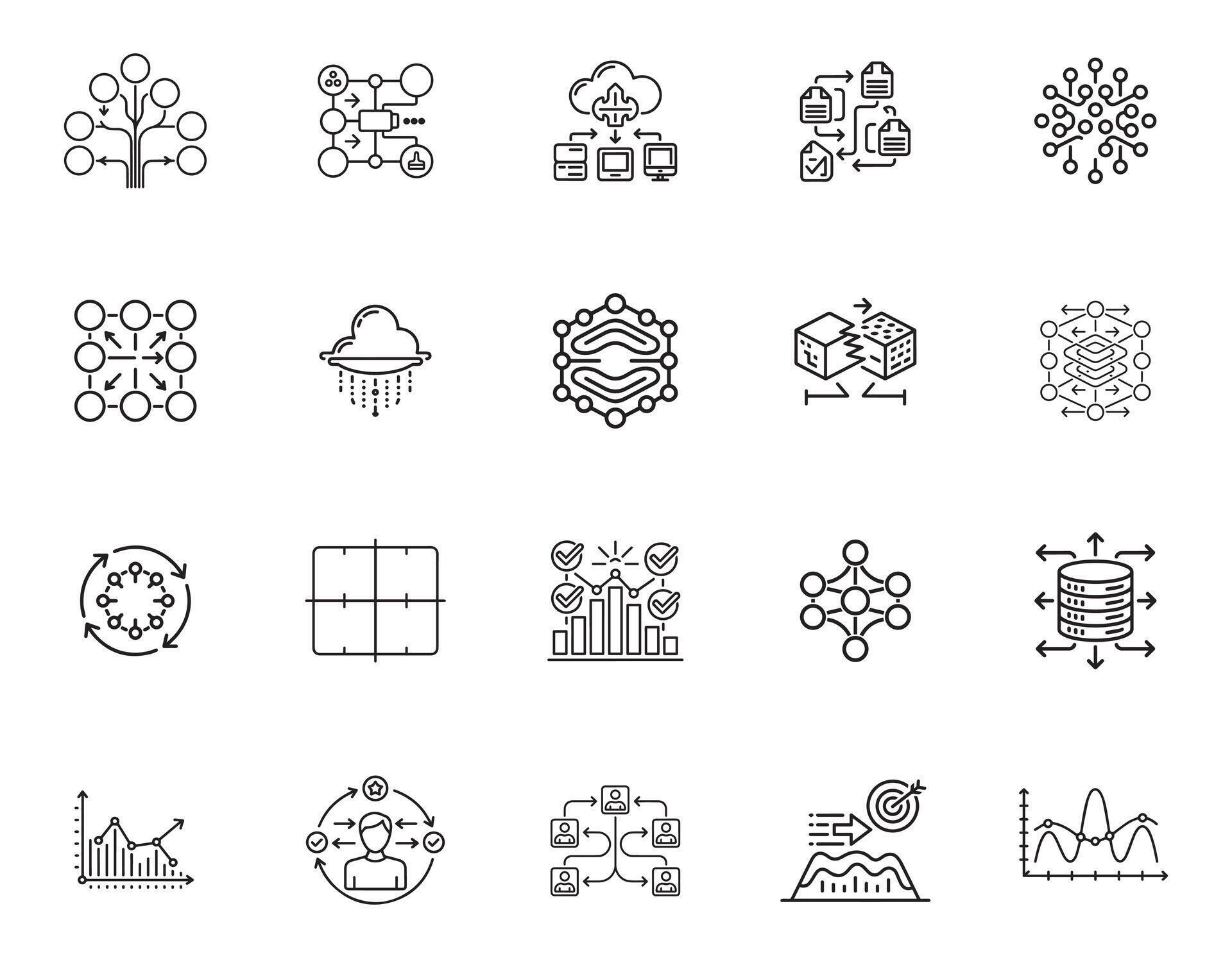 Artificial Intelligence and Data Science Icons Collection 62079810 ...