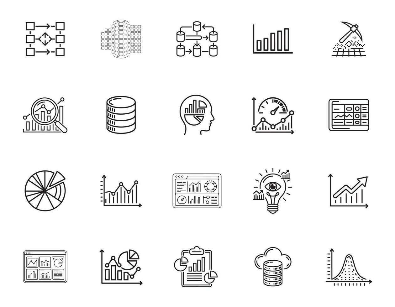 Business Intelligence and Data Science Icons Set 62079891 Vector Art at ...
