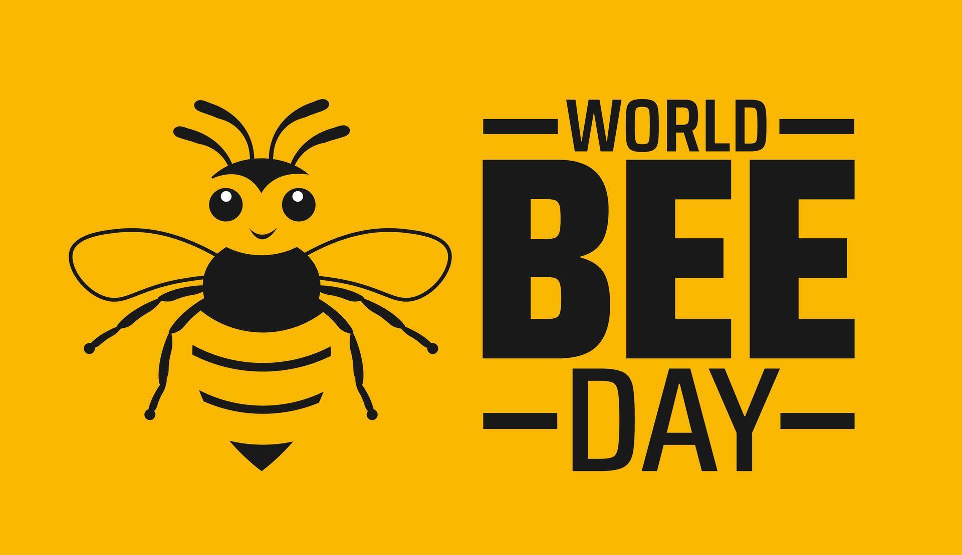 World Bee Day background banner or poster design template. observed every year in May. Holiday ...