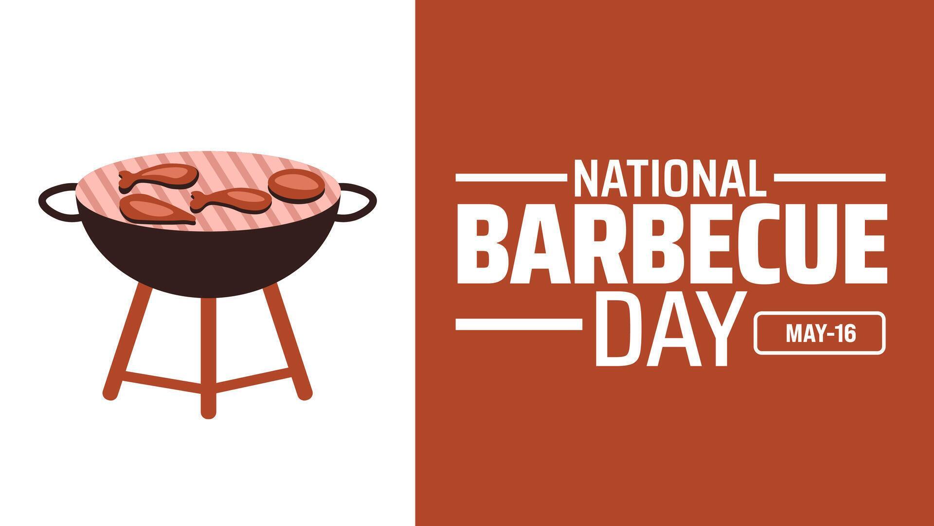 National Barbecue Day background banner or poster design template. observed every year in May ...