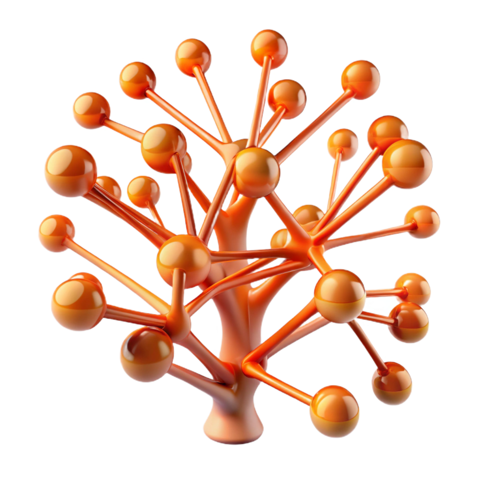 radiant surreal A complex network of branching lines resembling a tree, glowing with a warm ...