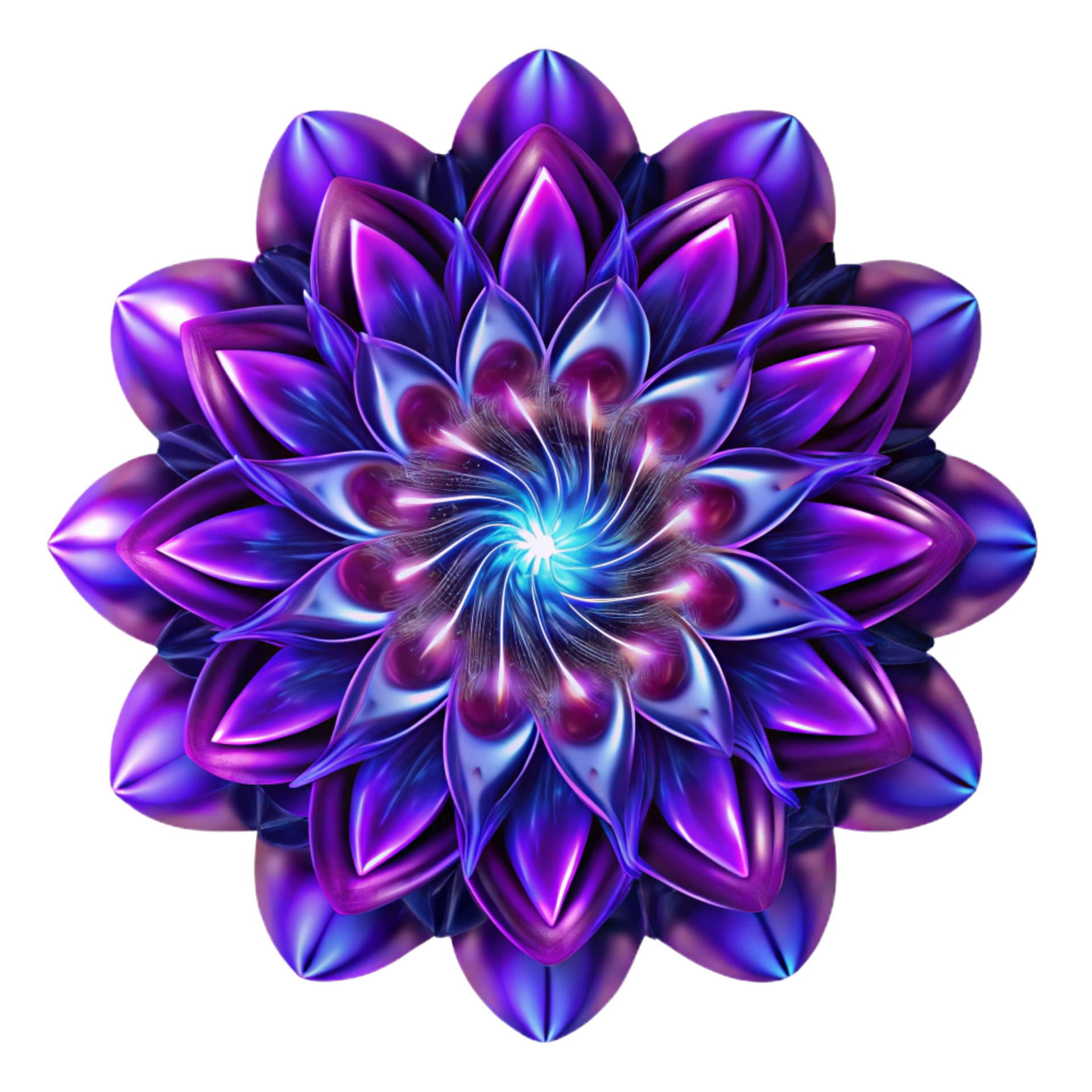 celebrated geometric A kaleidoscopic pattern of fractal flames, with a deep purple and electric ...