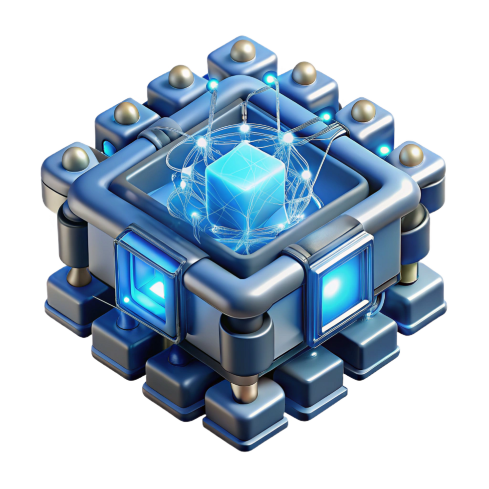 enchanting dramatic coastal A quantum computer processing vast amounts of data, streams of light ...