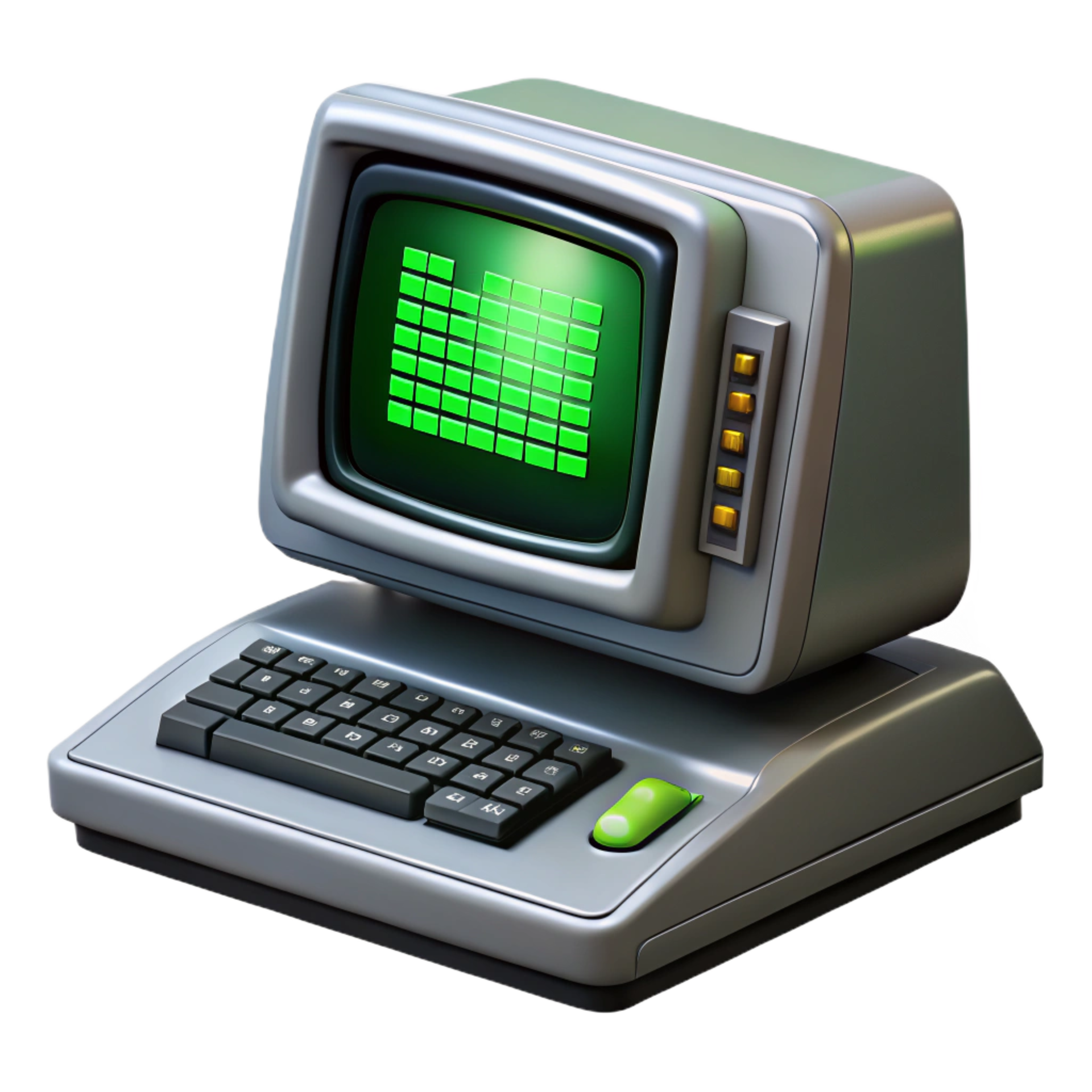 Wonderful Dreamy Minimalist A Vintage Computer Terminal Displaying Cryptic Code Flickering