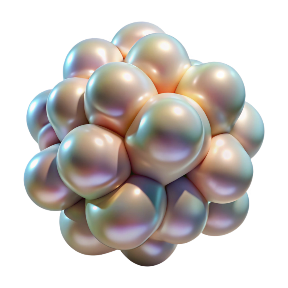 fascinating dynamic classic A cluster of amorphous blobs with a pearlescent sheen, morphing and ...