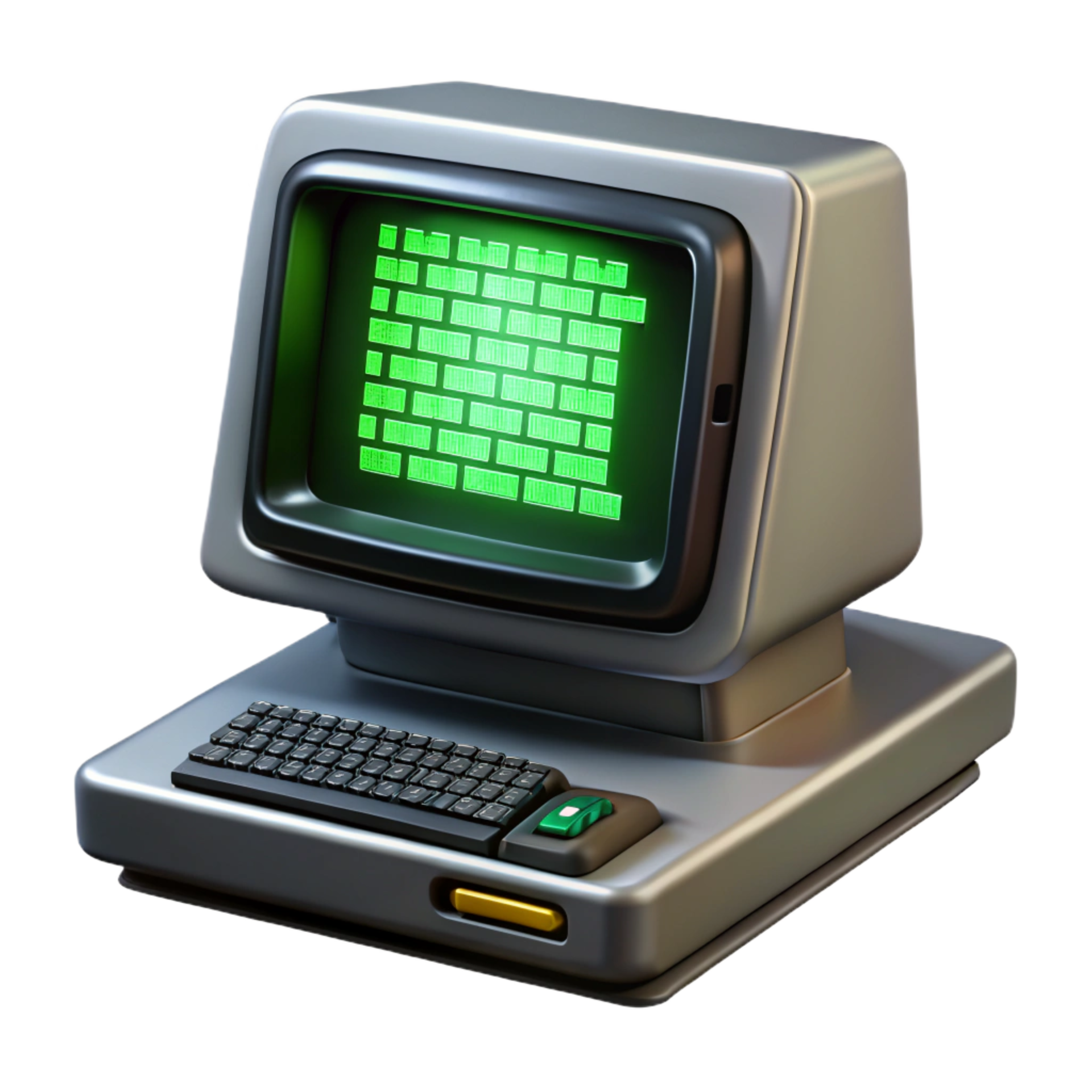 Celebrated Elegant A Vintage Computer Terminal Displaying Cryptic Code Flickering Green Text On