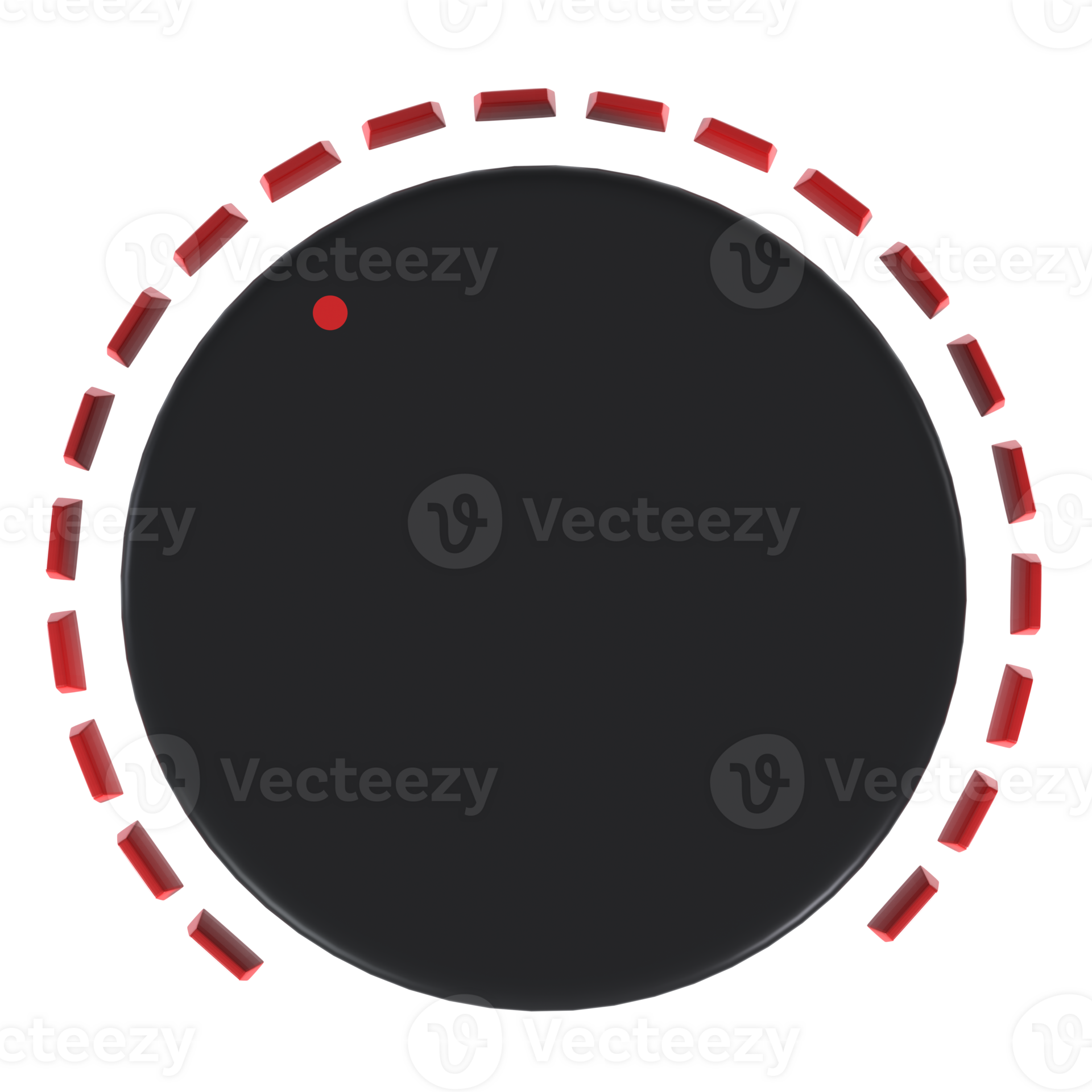 Circular black knob with red accents isolated on transparent 62377389 PNG