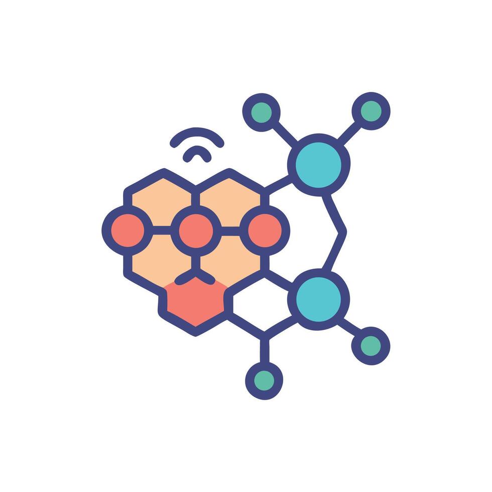 Decentralized Network Diagram Connected Nodes and Hexagons 62420782 ...