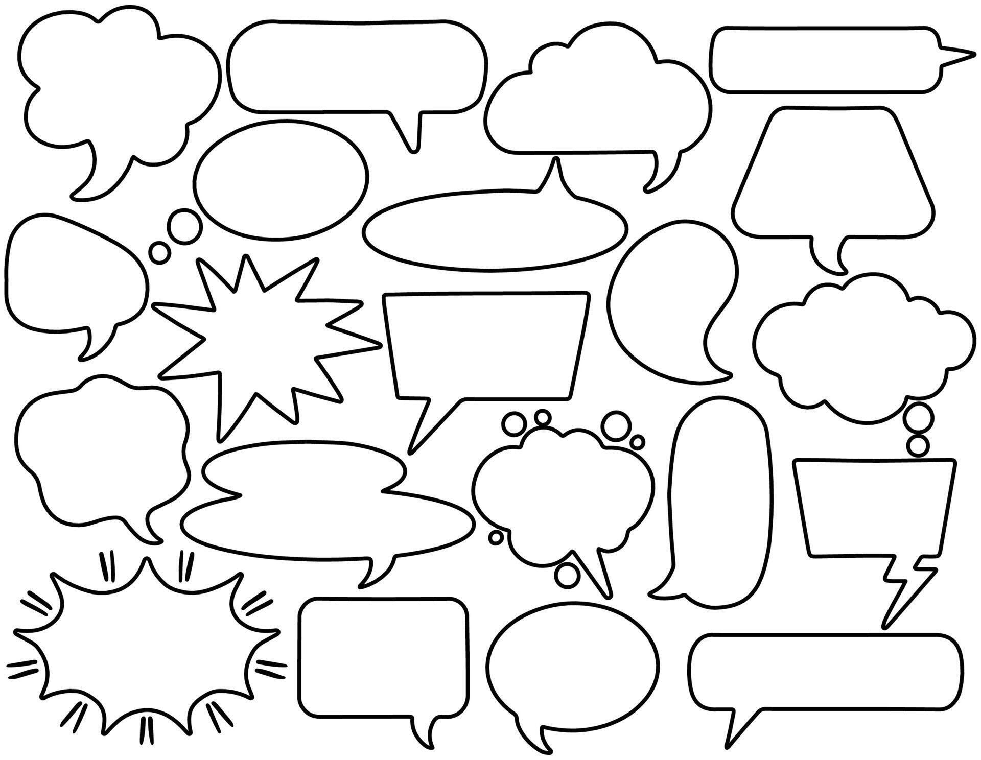 Hand Drawn and Customizable Speech Bubble Doodles Collection 62444706 Vector Art at Vecteezy