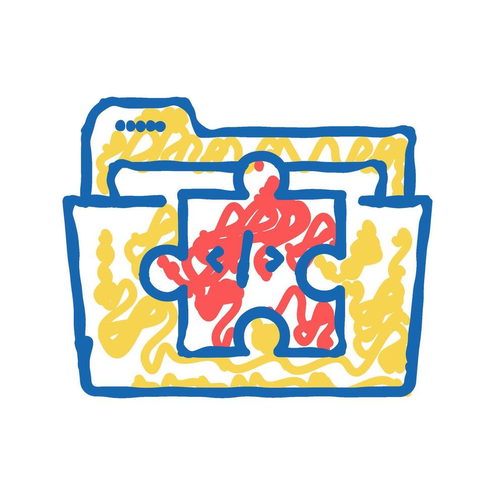 folder with program code files icon doodle illustration 62453616 Vector ...