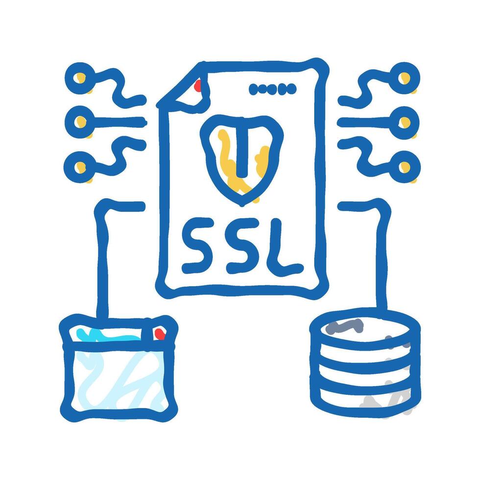 Ssl Secure Sockets Layer Seo Icon Doodle Illustration 62461862 Vector