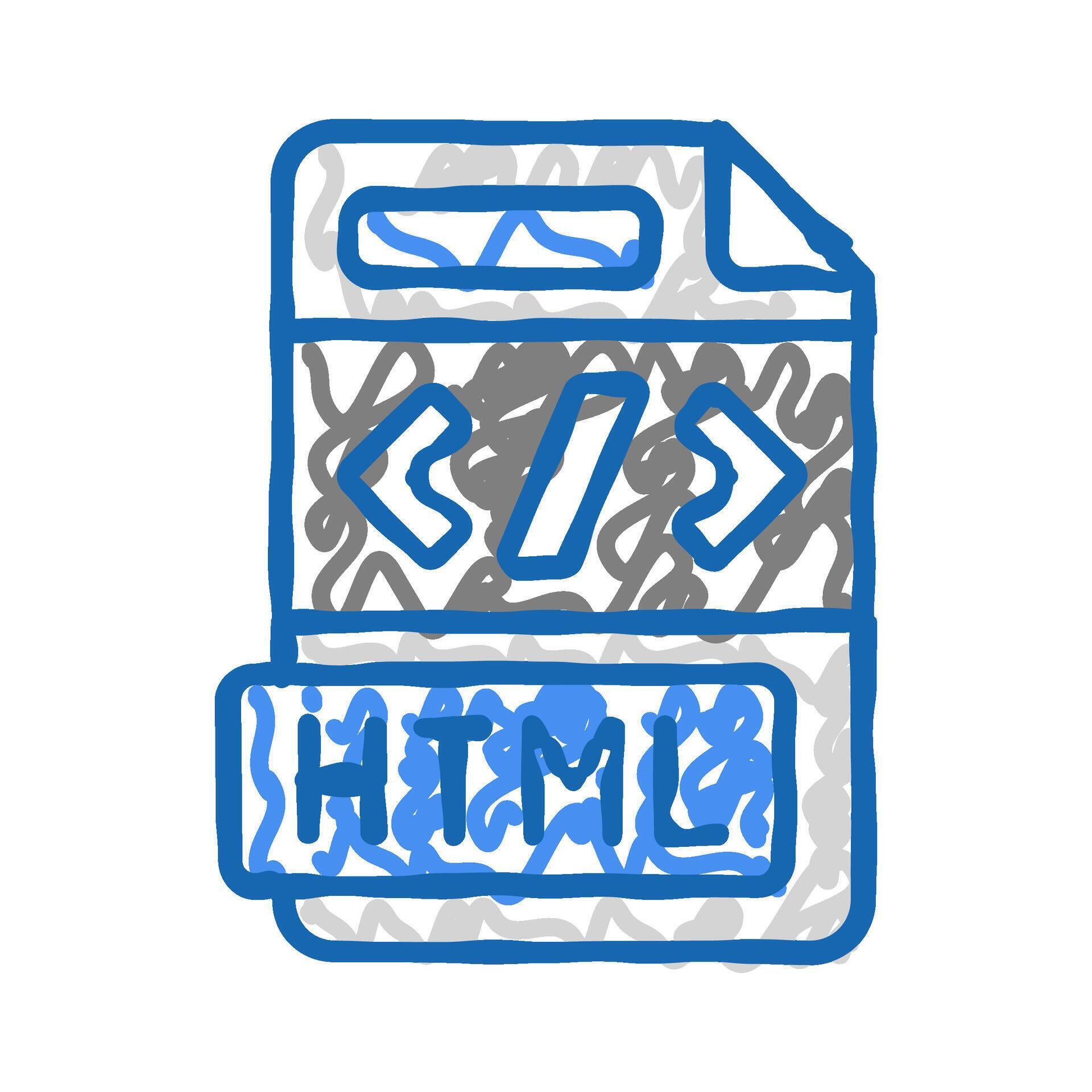 html file format document icon doodle illustration 62464219 Vector Art ...