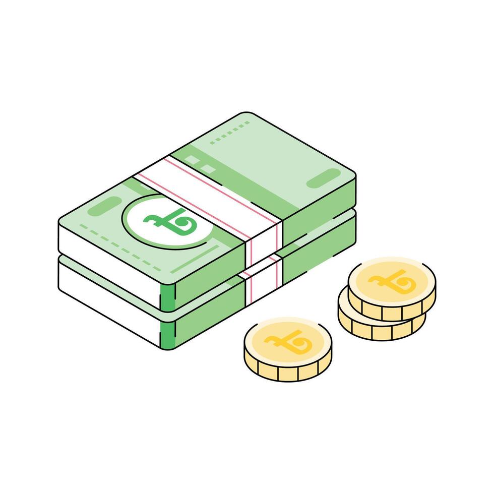 A well designed isometric outline icon of taka currency 62495911 Vector Art at Vecteezy