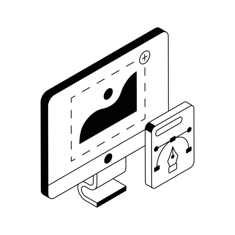 Here is an isometric outline icon of graphic designing. 62496092 Vector Art at Vecteezy