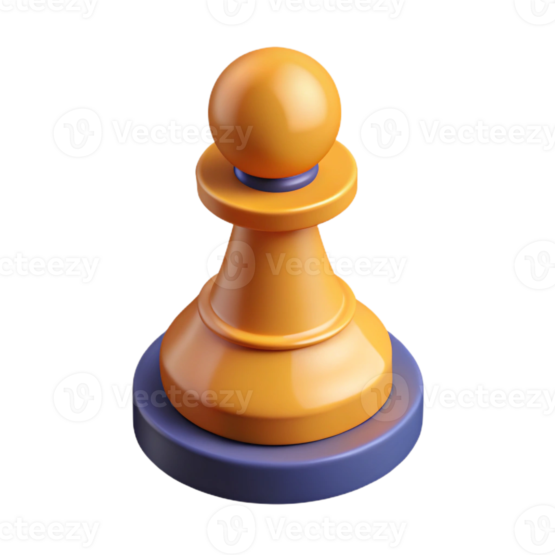 Reflective Spectacular Isometric Chess Pawn With Solid Color And Crisp Edges Minimal Design