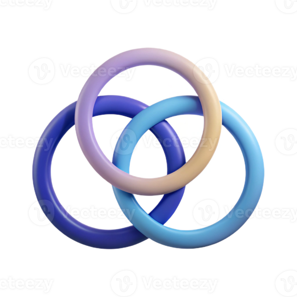 Dramatic Iconic Minimalist Symbol Of Interconnectedness Three Overlapping Circles Clean Lines