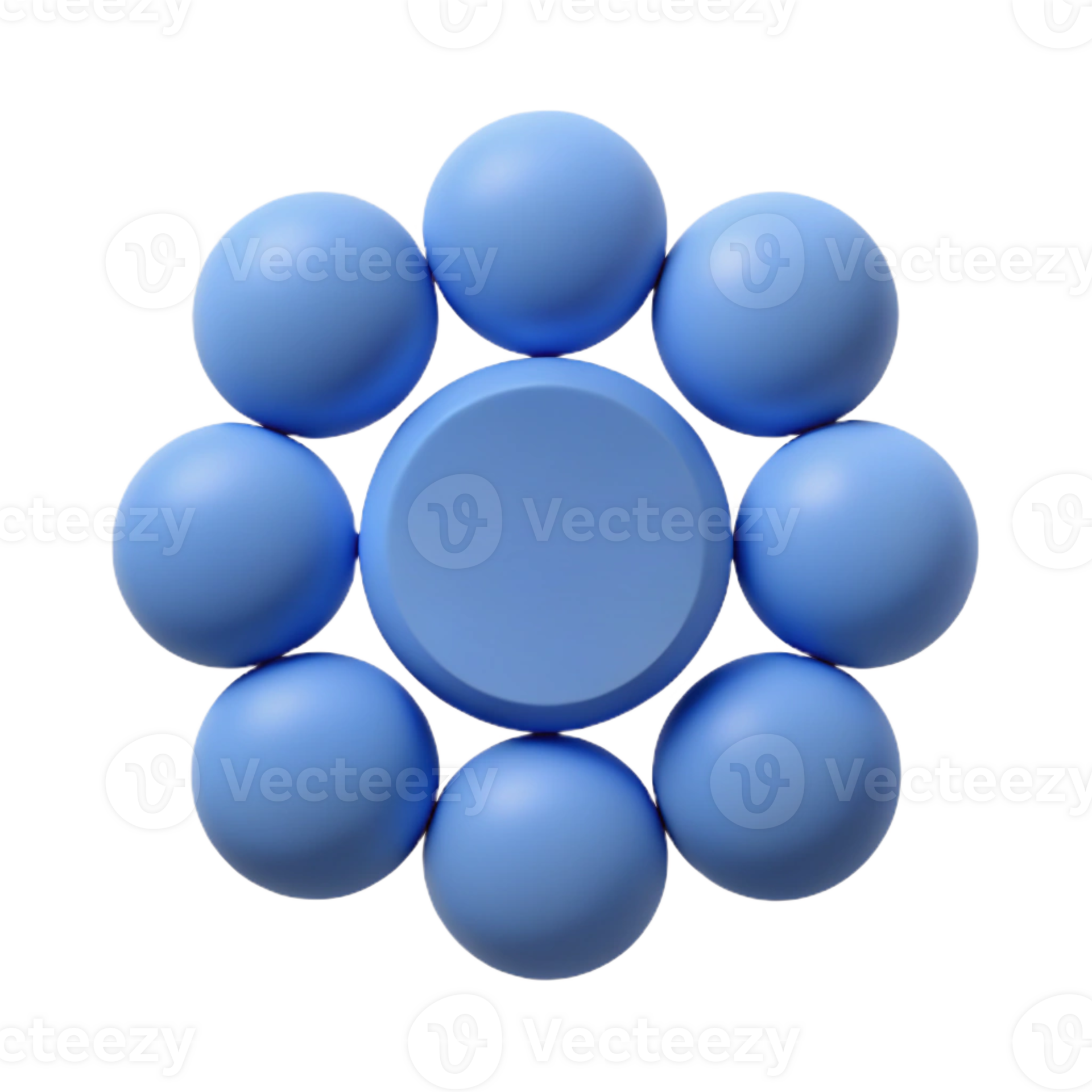 Pristine Baroque Symmetrical Arrangement Of Seven Circles Minimal Flat Color With Scalable