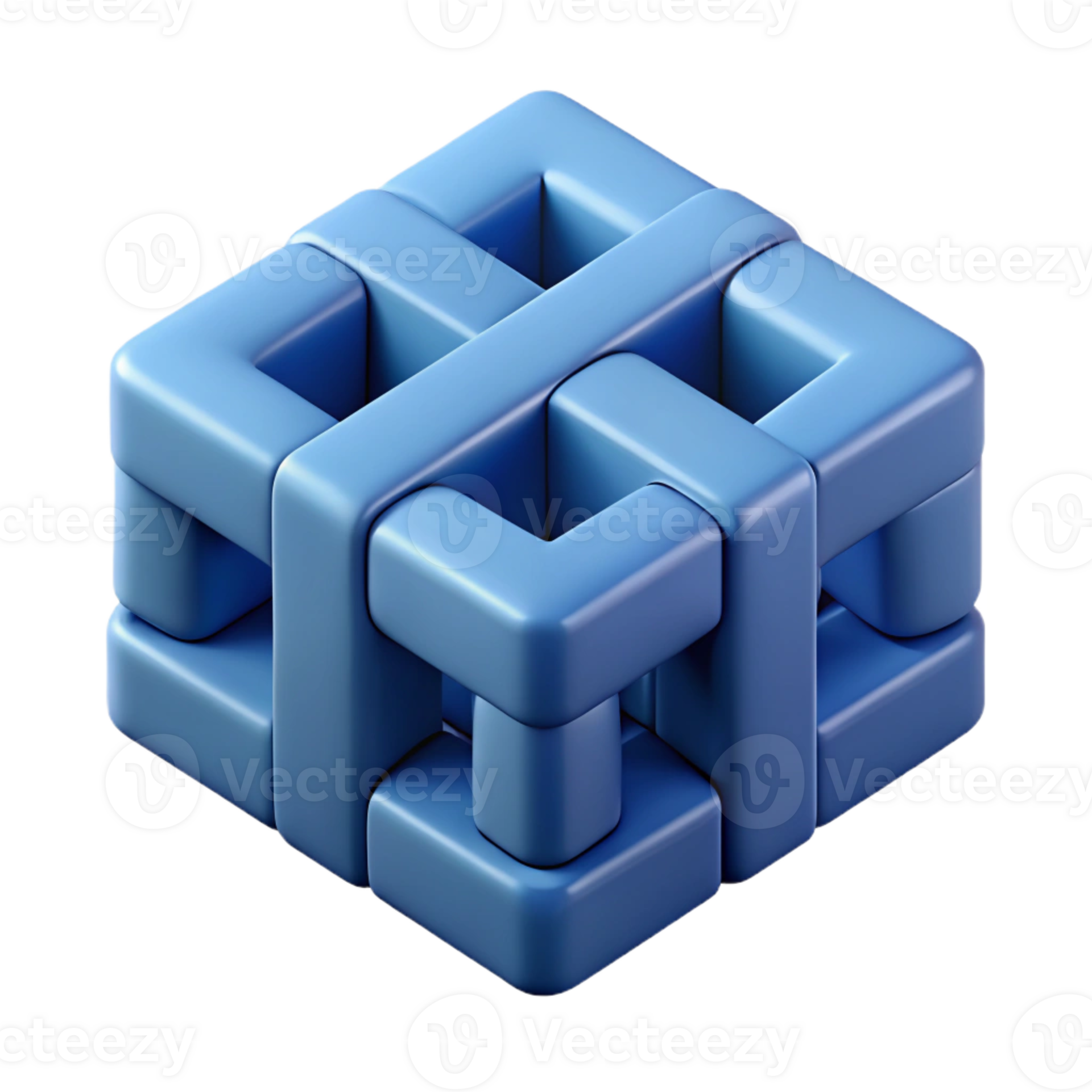 iconic nordic Interlocking squares forming a cube. Geometric, minimal, crisp edges, flat color ...